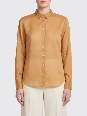 FORTE_FORTE Silk And Cotton Blend Shirt With French Collar - Brown