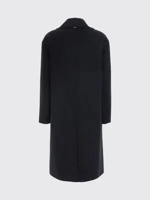 TWINSET Double-breasted Knee-length Wool Coat With Lapels And Welt Pockets - Black