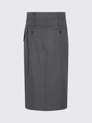 Brunello Cucinelli Virgin Wool Midi Pencil Skirt With Belt