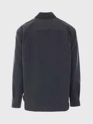 A.p.c. Gray Wool Blend Shirt Jacket With Patch Pockets