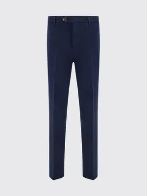Brunello Cucinelli Slim Fit Cotton Tailored Trousers - Navy