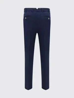 Brunello Cucinelli Slim Fit Cotton Tailored Trousers - Navy