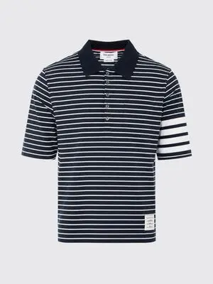 Thom Browne 4-bar Stripe Short-sleeve Cotton Polo