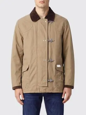 FAY 4 Ganci Cotton Jacket With Velvet Collar - Brown