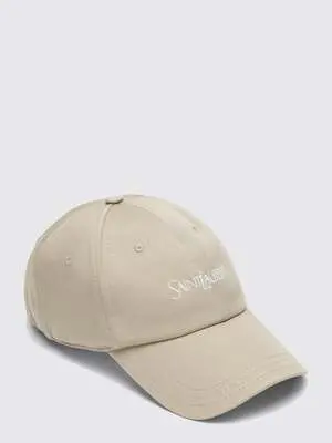 Saint Laurent Cotton Baseball Cap - Beige