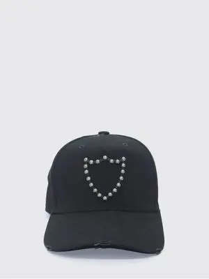 HTC LOS ANGELES Cotton Baseball Cap With Studded Heart Embroidery