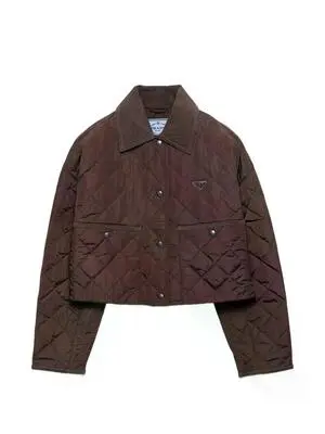 Prada Lightweight Re-nylon Cropped Blouson Jacket - Brown