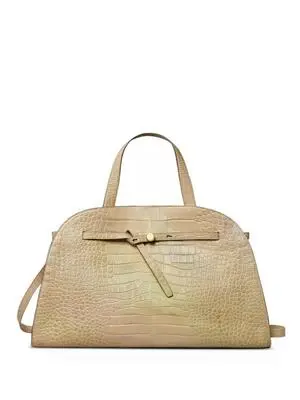 Tory Burch Romy Croc-embossed Bauletto Bag - Neutrals