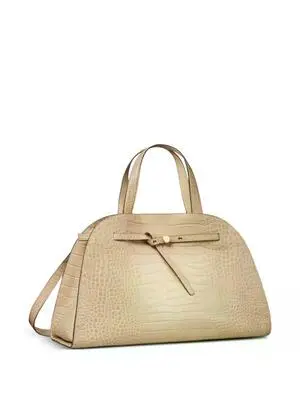 Tory Burch Romy Croc-embossed Bauletto Bag - Neutrals