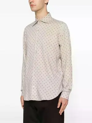 Eleventy Polka-dot Long-sleeve Shirt
