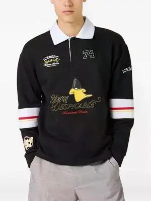 Iceberg Graphic-print Long-sleeve Polo Shirt