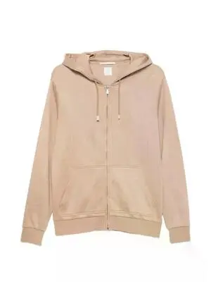 Eleventy Zip-up Drawstring Hoodie - Neutrals