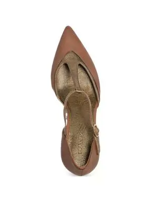 Bernardo Gianna T-bar Pointed-toe Pumps - Brown