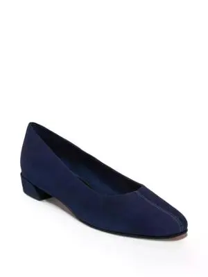 Bernardo Nero Suede Almond-toe Pumps