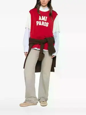 AMI Paris Colour-block T-shirt With Logo Print