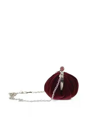Max Mara Gathered Velvet Clutch Bag - Red