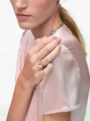 Prada Couleur Vivante Morganite And Aquamarine Solitaire Ring - Silver