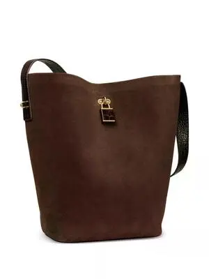 Tory Burch Lock Suede Slim Bucket Bag