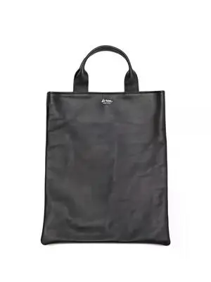 LA ROSE Logo-print Leather Tote Bag - Black