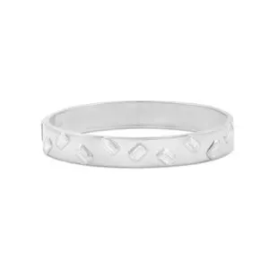 SHYMI Wide Emerald Bangle - Silver