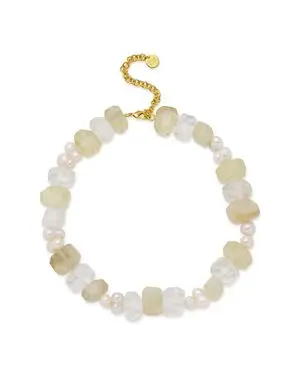 AMBER SCEATS Dyssodia Necklace With Freshwater Pearls And Crystal Quartz - Gold/yellow