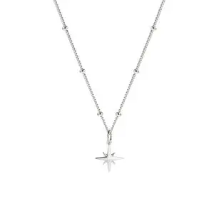 MURU Tiny Star Bead Chain Necklace Silver