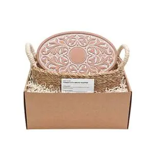 KORISSA Neutrals / Bread Warmer & Basket Vintage Vine Oval - Brown