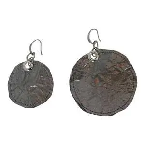 ROMER MILLINERY Metallic Silk Coin Earrings - Silver