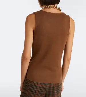 Max Mara Wool And Cashmere-paneled Suede Top