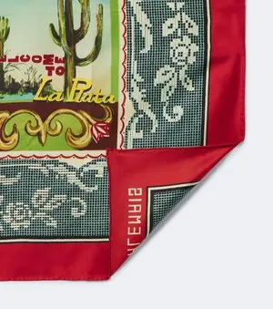 ALEMAIS Ace Printed Silk Scarf - Multicoloured