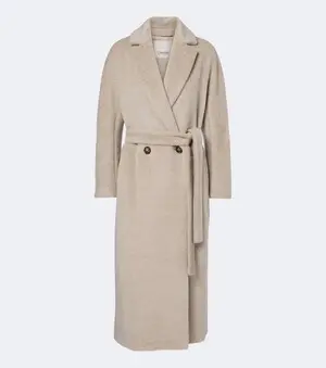 Max Mara Alpaca And Wool Wrap Coat - Grey