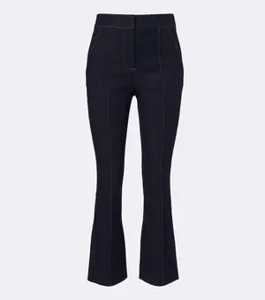 Veronica Beard Kimra Cropped Flared Jeans - Blue