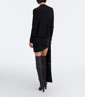 Sportmax Asymmetric Gathered Jersey Minidress