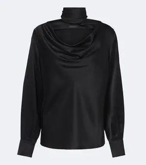Max Mara Tie-detail Silk Blouse - Black