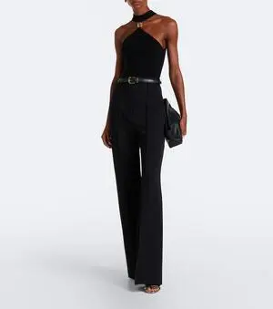 Simkhai Renlen Embellished Halterneck Wool Top