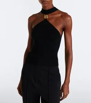 Simkhai Renlen Embellished Halterneck Wool Top