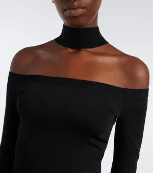 Simkhai Lila Off-shoulder Ribbed-knit Top