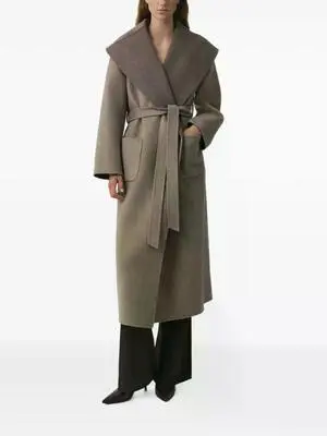 Simkhai Allura Belted Shawl-collar Coat - Brown