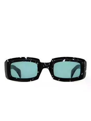 JACQUES MARIE MAGE Runaway Marble-effect Rectangle Sunglasses - Black