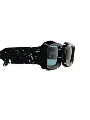 JACQUES MARIE MAGE Runaway Marble-effect Rectangle Sunglasses