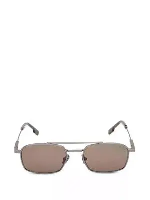 Zegna Rectangular-frame Sunglasses - Silver