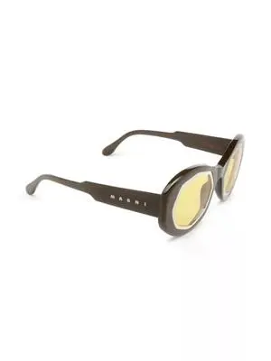 Marni Mount Bromo Geometric-frame Sunglasses - Brown