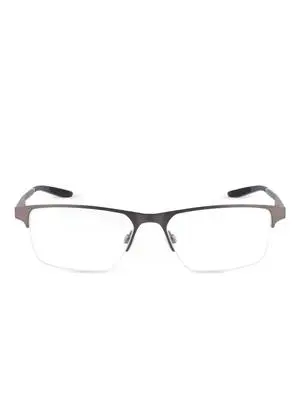 Nike Half-rim Design Rectangular-frame Glasses - Silver