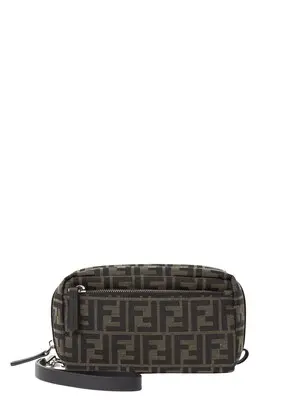 Fendi Double Zip Small Wash Bag - Brown