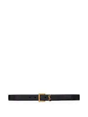 Saint Laurent Belt With Logo - Black