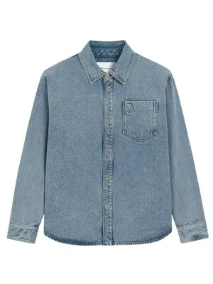 AMI Paris De Coeur Denim Shirt - Blue