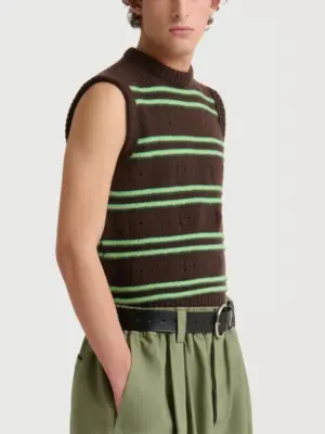 Marni Striped Vest - Brown