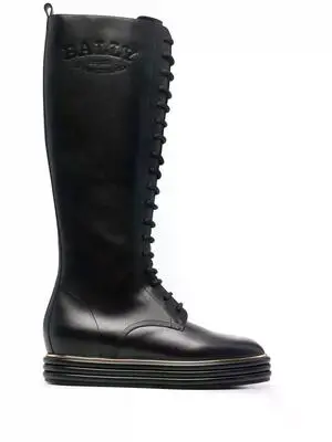 Bally Lace-up Knee-high Boots - Black