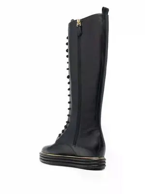 Bally Lace-up Knee-high Boots