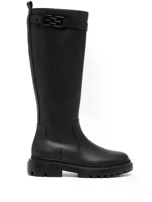 Bally Gaila Leather Knee-high Boots - Black